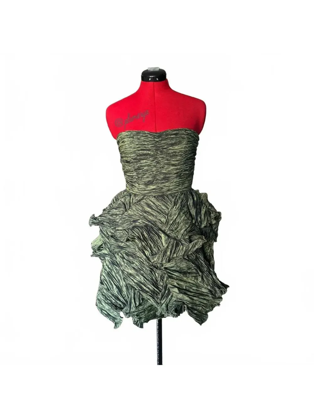 Mignon | Dresses | Mignon Womens Mini Strapless Green Taffeta Fairy ...